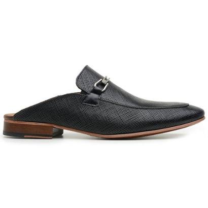 Mule Masculino Preto Linho Sola De Couro 58862 - Preto | Netshoes