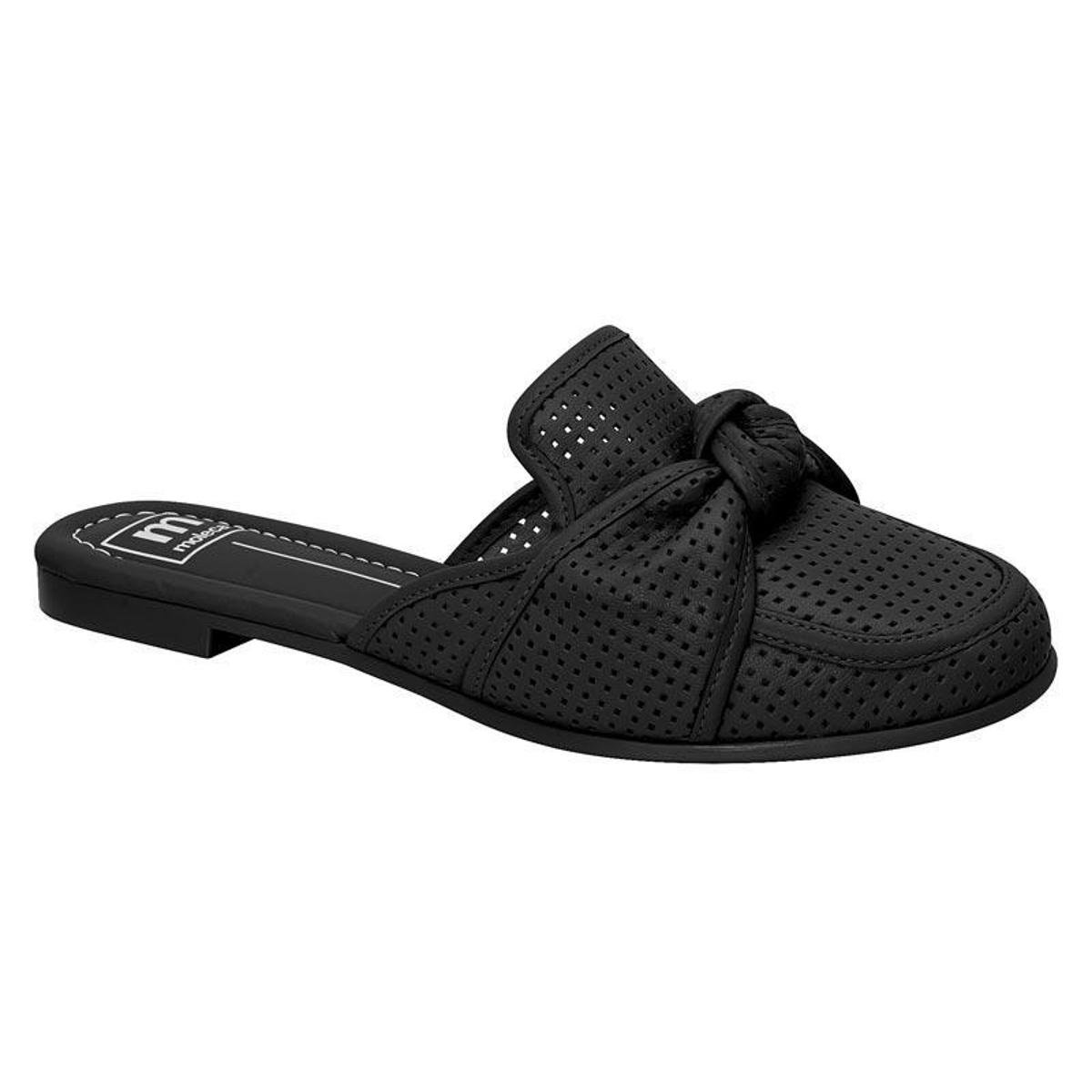Mule Moleca Microfuros Laço 5722-103 - Preto | Netshoes