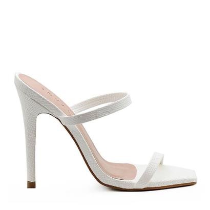 Mule Royalz Cobra Salto Alto Fino Juliette - Branco | Netshoes