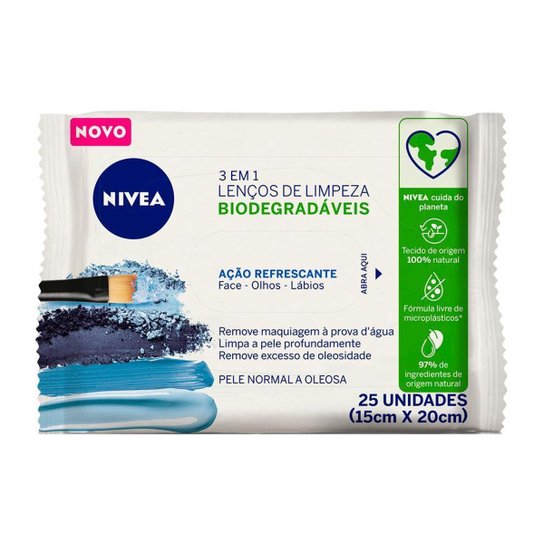 Nivea 3 Em 1 Lenço Demaquilante Refrescante 25Uni - Incolor | Netshoes