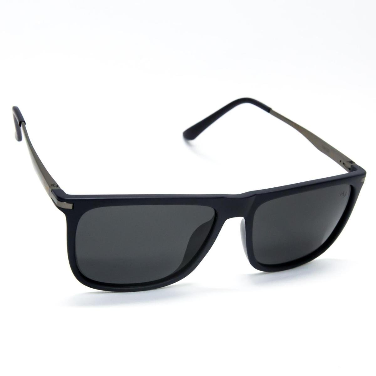 Óculos de Sol Heyan Masculino Quadrado Azul Hastes Metal Anatômicas com ...