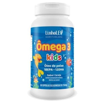 Ômega 3 Infantil Sabor Cereja 250mg 60 Cápsulas - Linho Lev - Branco ...