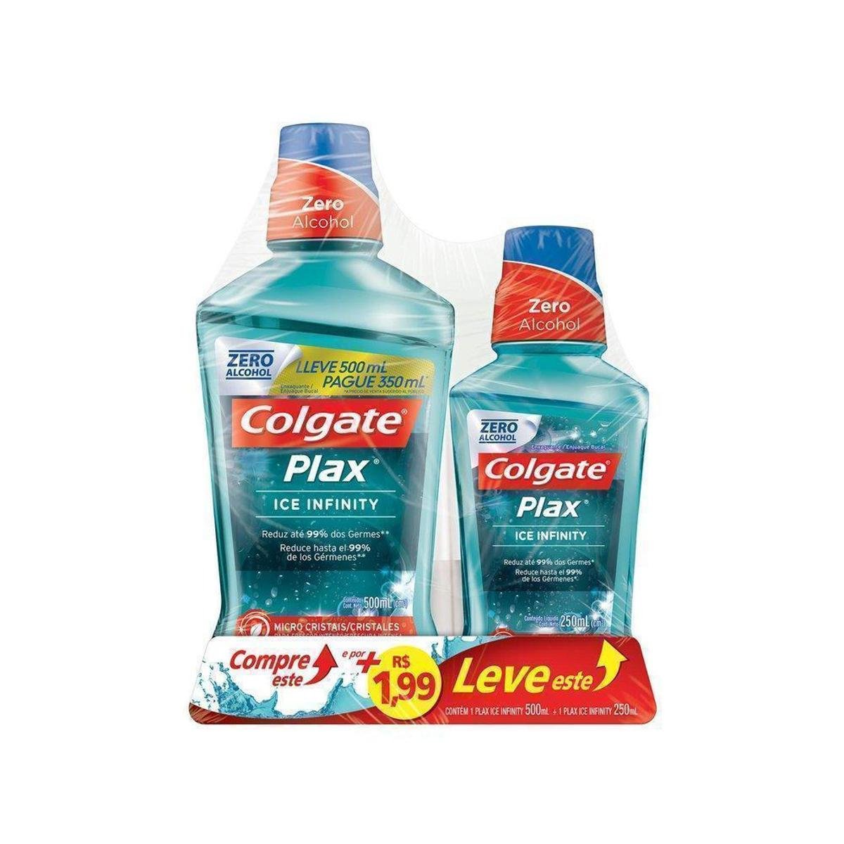 Pack Enxaguante Bucal Colgate Plax Ice Infinity 500ml - Única | Netshoes