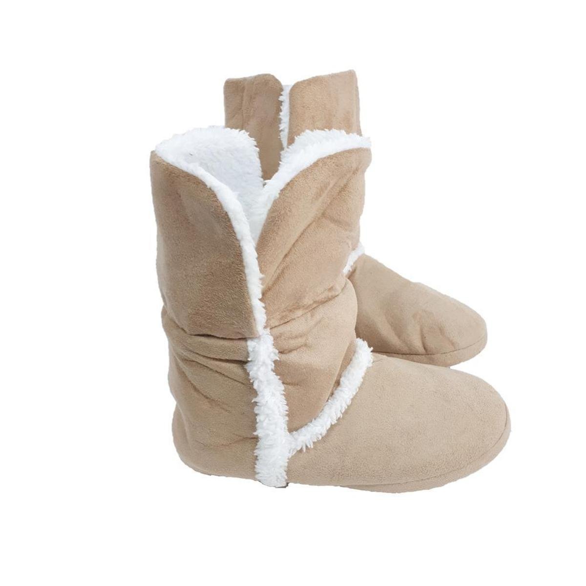 Pantufa Peluciada Tipo Bota Linha Cleopatra Europa Ref.799 - Bege ...
