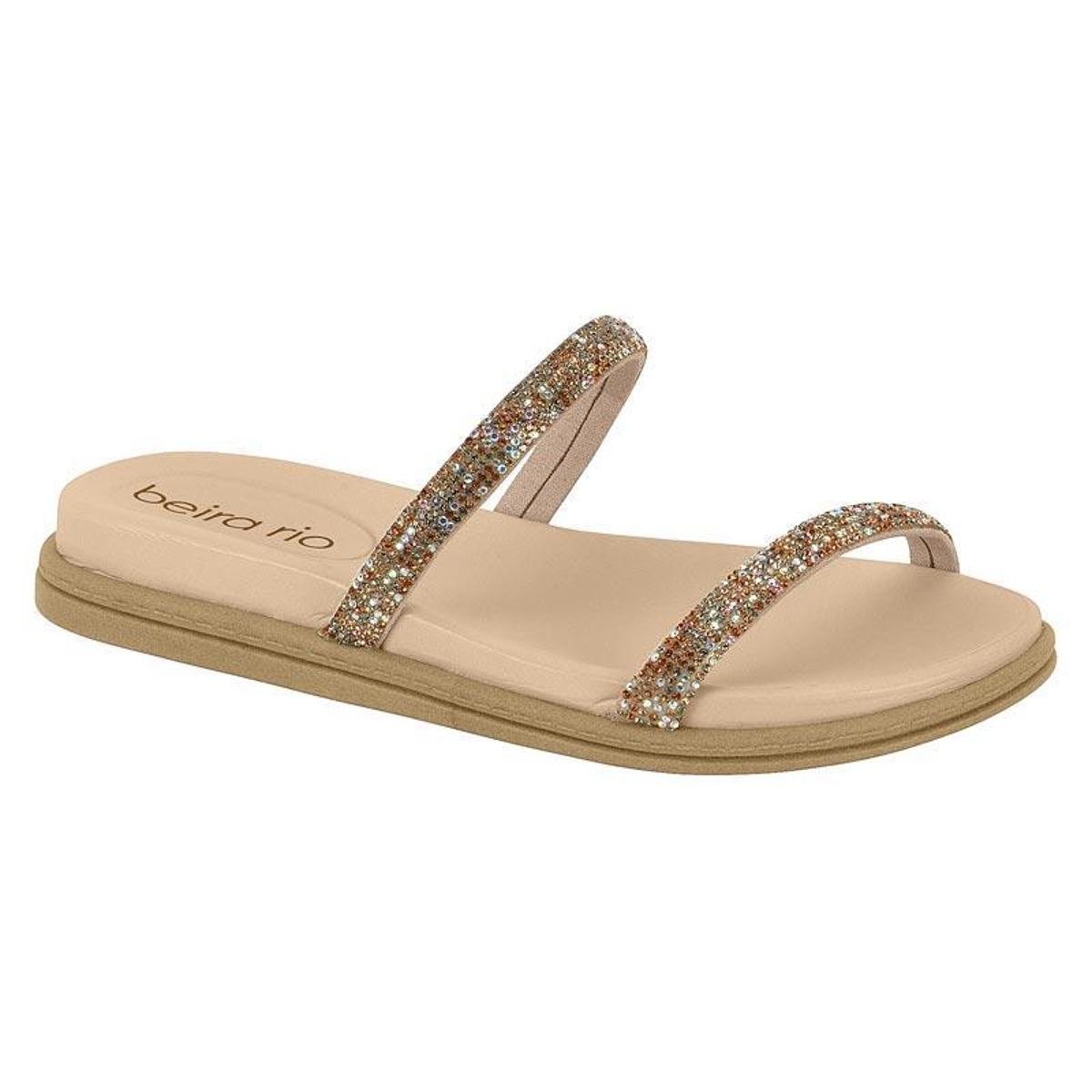 Papete Feminino Beira Rio Strass - Caramelo | Netshoes