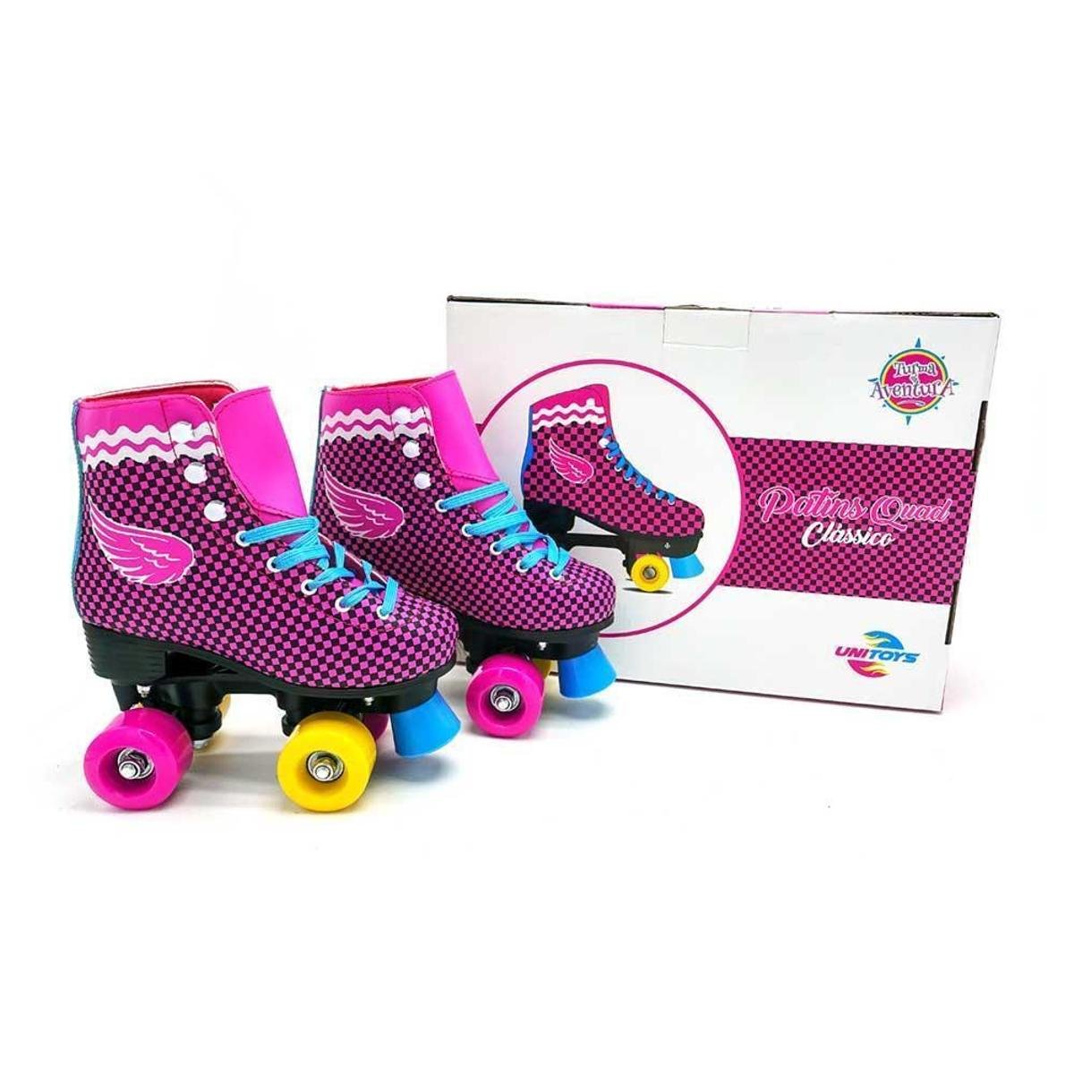 Patins Quad Clássico Unitoys 36 Rosa Ref.1589 - Rosa | Netshoes