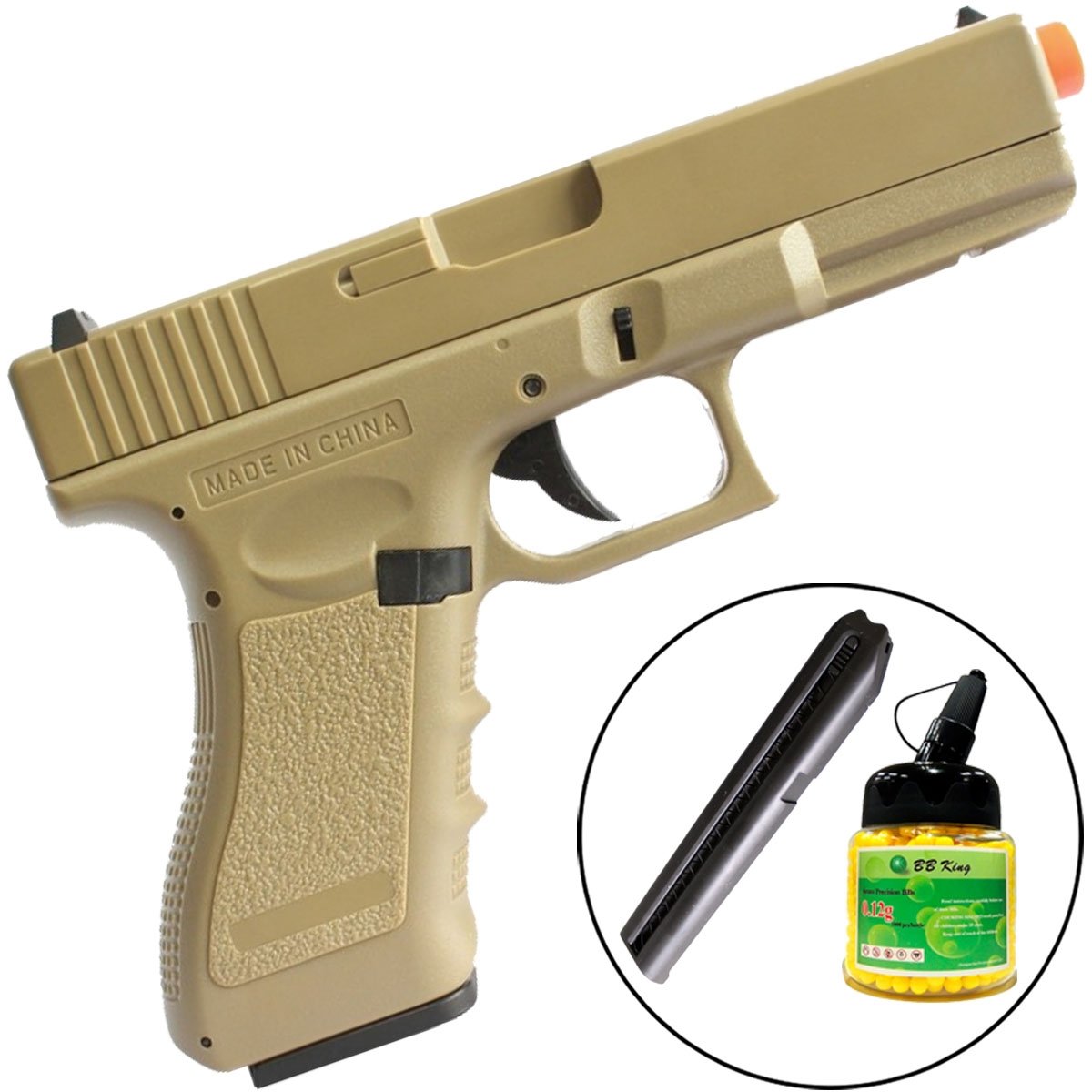 Pistola Airsoft CYMA Glock CM30 AEP c/ Magazine C26S e 1000 Munições ...