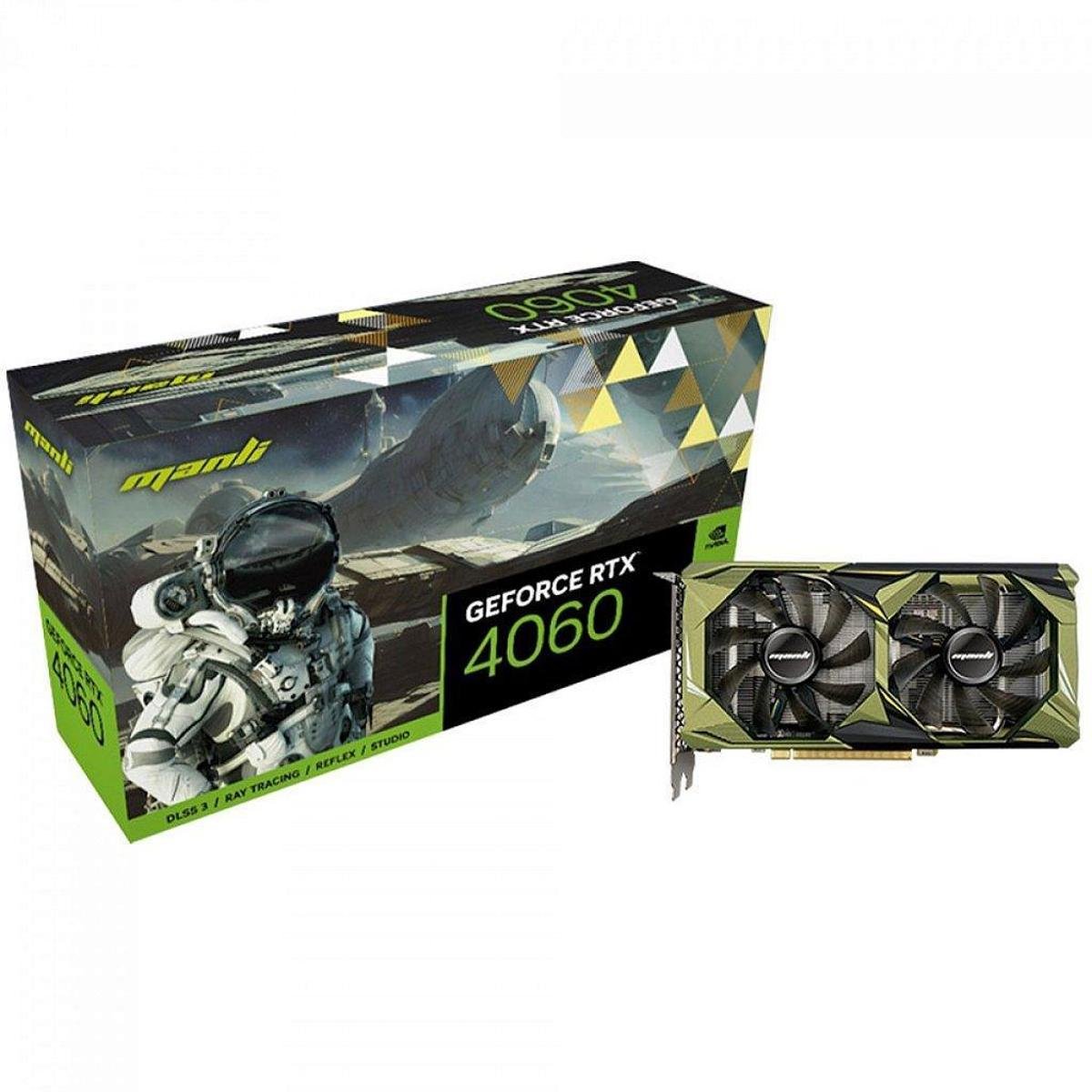 Placa de Vídeo Manli NVIDIA GeForce RTX 4060, 8GB, GDDR6, DLSS, Ray ...