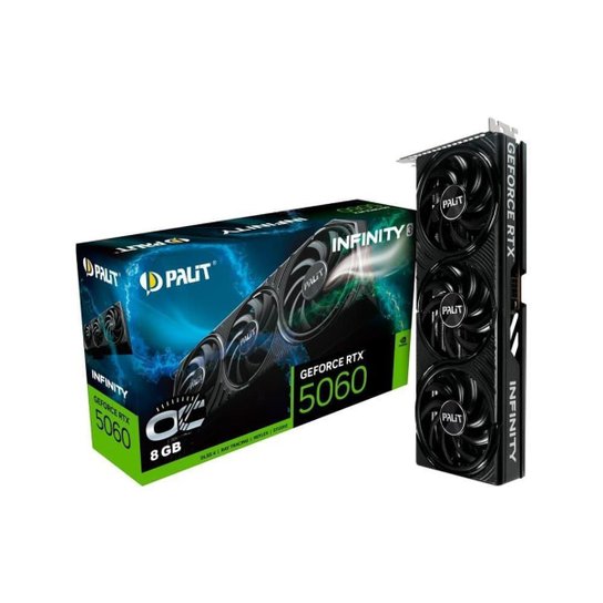 Placa de Vídeo Palit RTX 5060 Infinity 3 OC NVIDIA, 8GB GDDR7, FP4 e ...