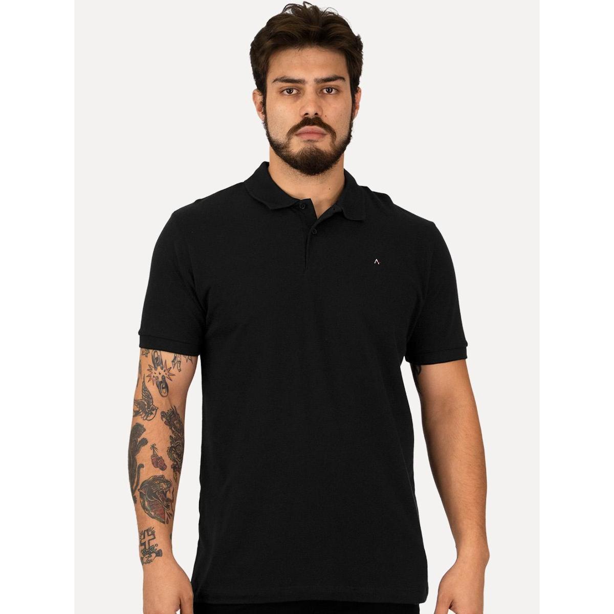 Polo Aramis Masculina Piquet Lisa Preta - Preto | Netshoes