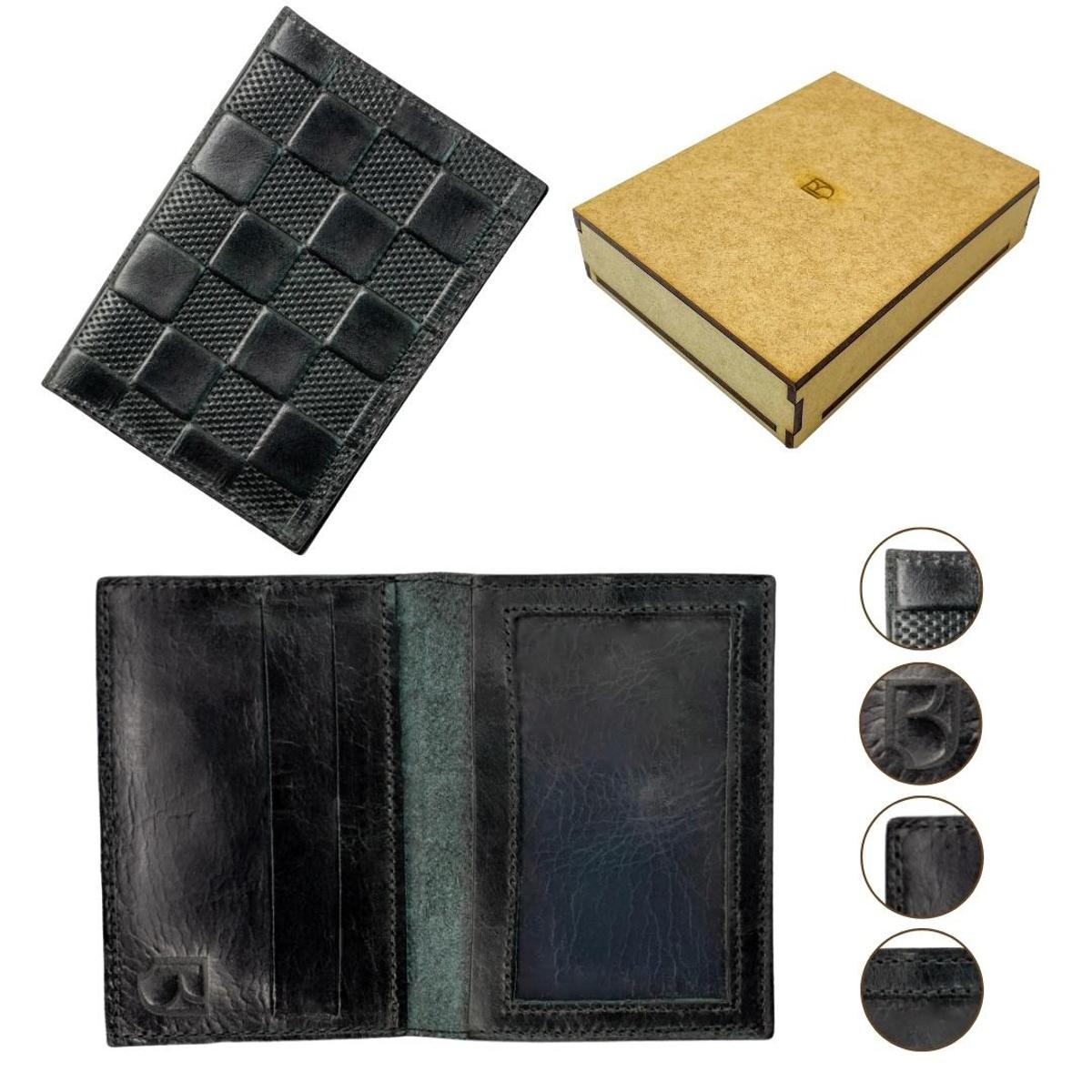 Porta Cartão Masculino Couro Slim Porta Documentos Prático - Preto ...