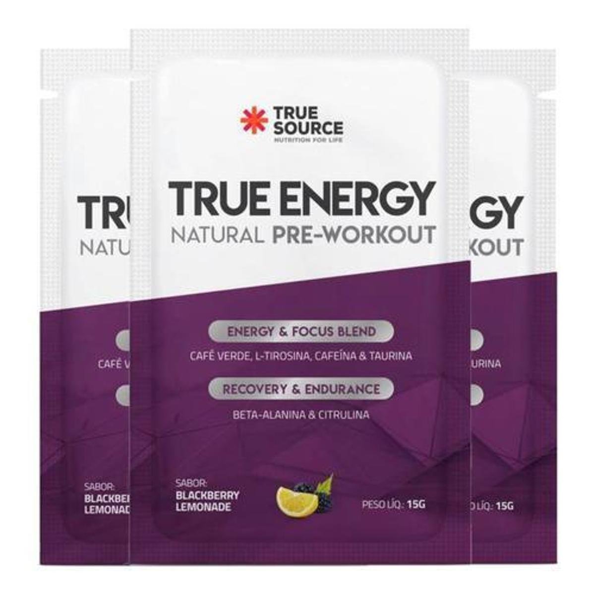 Pré Treino True Energy Sachê 3 X 15g True Source - undefined | Netshoes