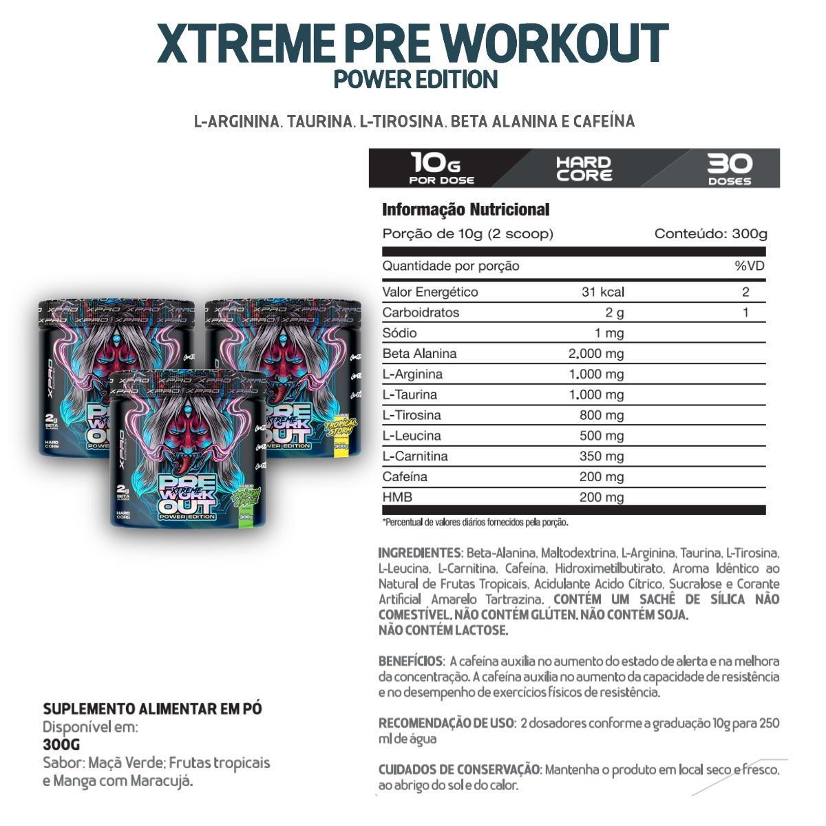 Pré Treino XTREME Pré-Workout Power Edition 300GR - XPRO - undefined ...