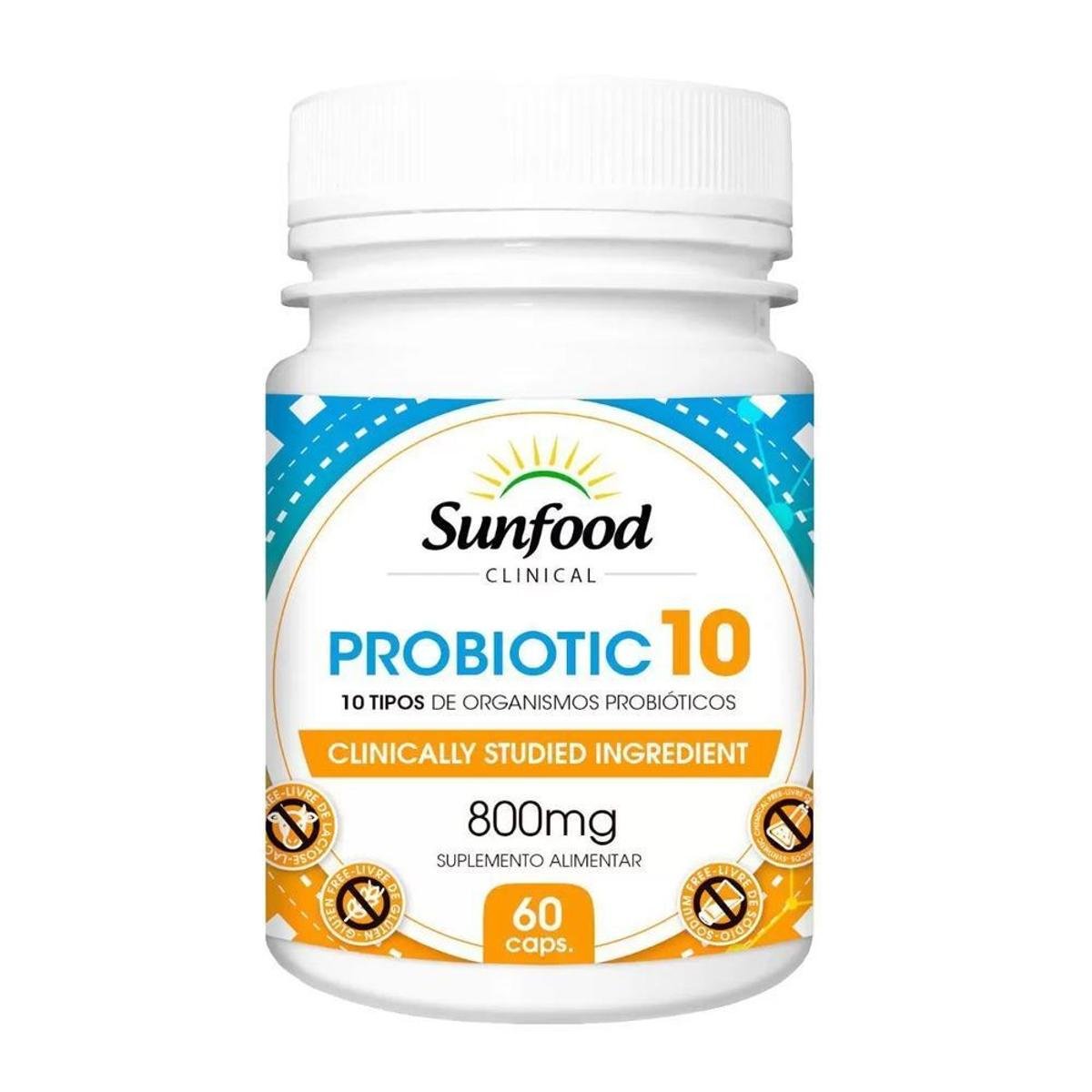 Probiotic 10 - 10 Tipos de Organismos Probióticos 60 Cápsulas 800mg ...