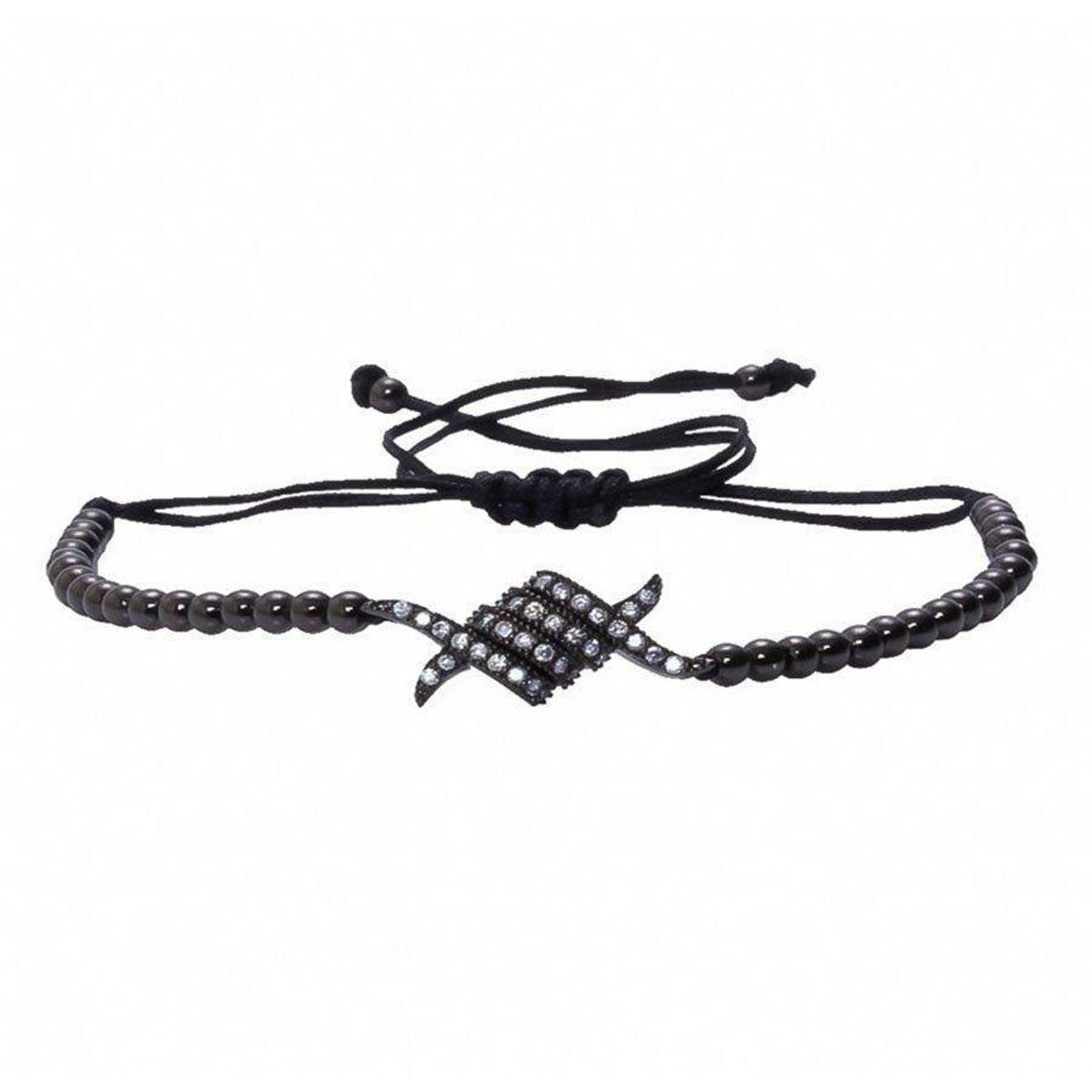 Pulseira Arame Farpado Macramê W.Buscatti Masculina - Preto | Netshoes