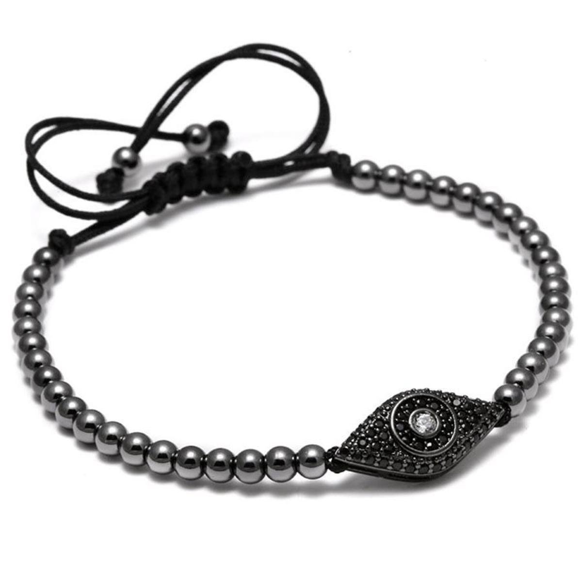 Pulseira Olho Grego Macramê W.Buscatti Masculina - Preto | Netshoes