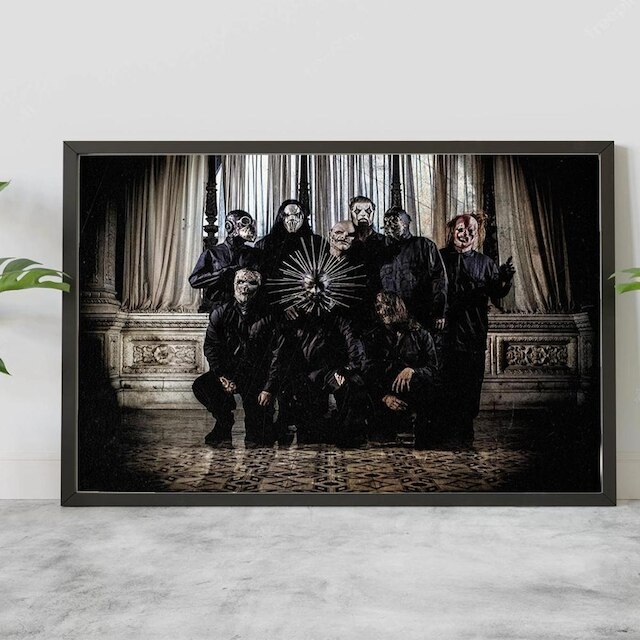 Quadro Banda Sliplnot Punk Hard Rock Poster Integrantes A4 - Preto ...