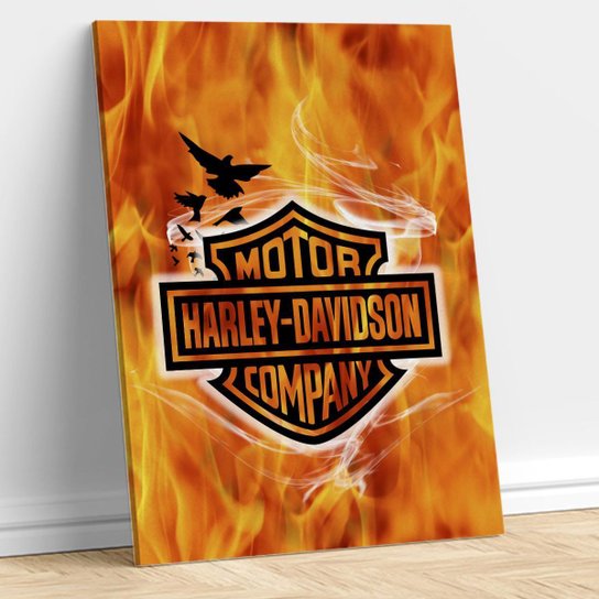 Quadro Decorativo Grande 60x80 Harley Davidson Motor Company - Natural ...