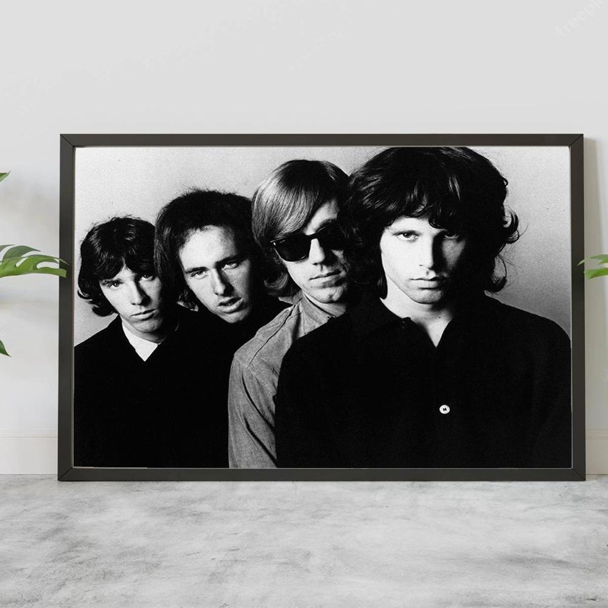 Quadro Integrantes Banda The Doors Antigo Vintage Retro A4 - Preto ...