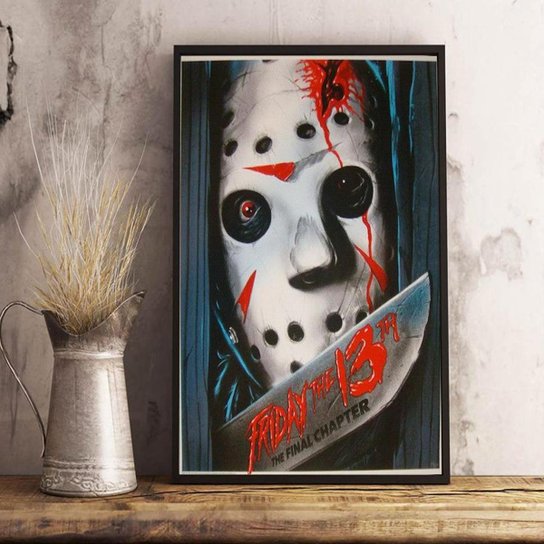 Quadro Jason Sexta Feira 13 Friday Filme Terror Poster A4 - Preto ...