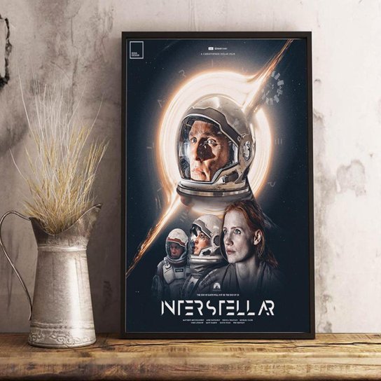 Quadro Poster Intersestelar Interstellar entrega rapida A4 - Preto ...