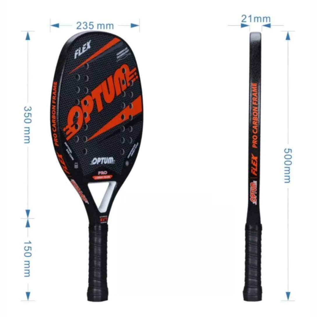 Raquete De Beach Tennis Optum Carbono Flex Preto com Laranja - Laranja ...