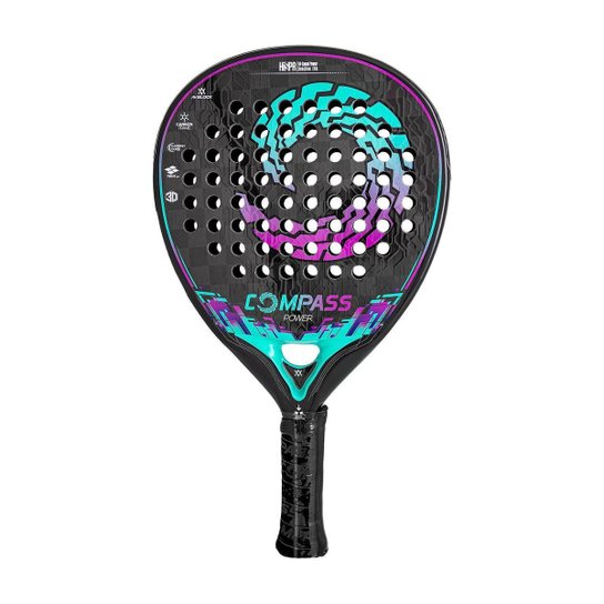 Raquete Padel Compass Power 16k - Preto | Netshoes