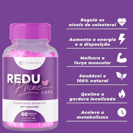 Reduphine Caps 60 Caps - Suplemento Alimentar - Roxo | Netshoes
