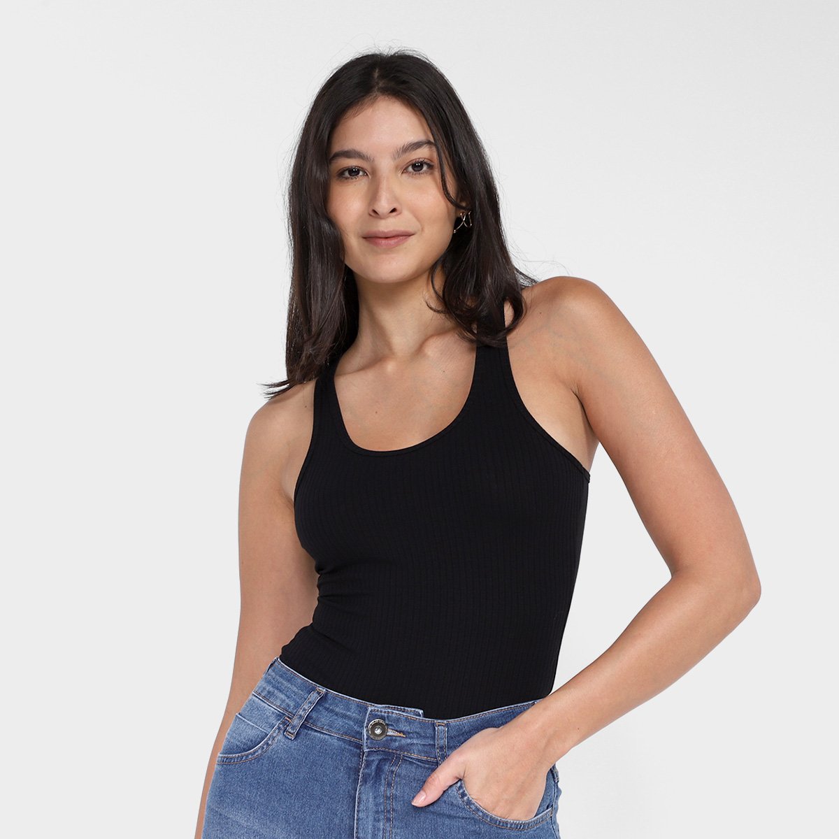 Regata Canelada Colcci Feminina - Preto | Netshoes