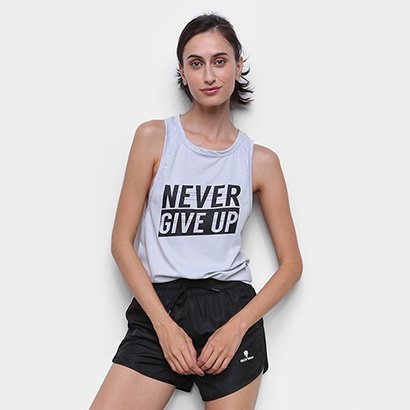 Regata Gonew Dry Touch Never Give Up Feminina - Mescla | Netshoes