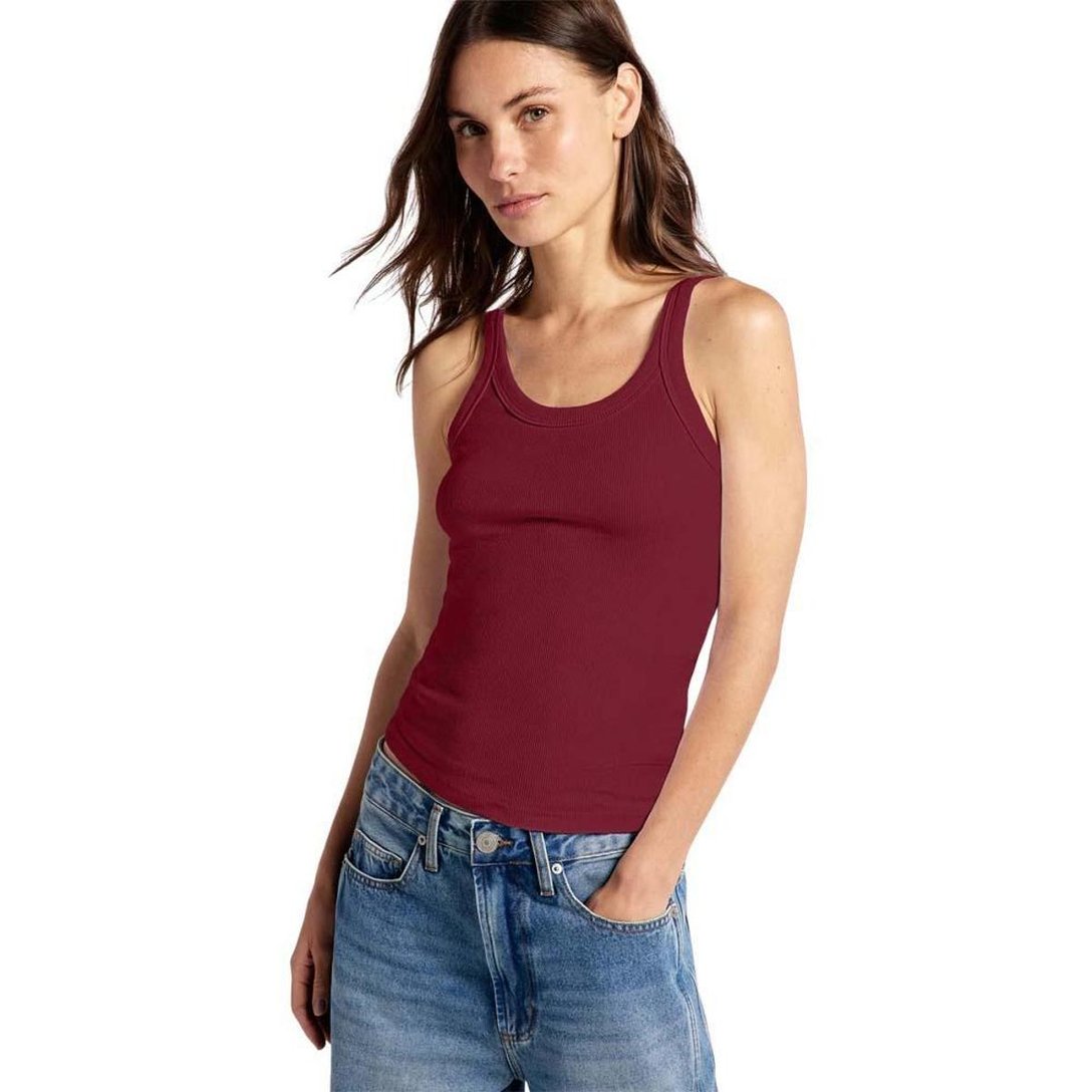 Regata Hering Básica Feminina Slim Rib - Vinho | Netshoes