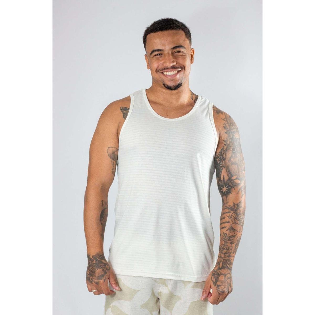 Regata linho King e Joe Cavada Masculina - Branco | Netshoes