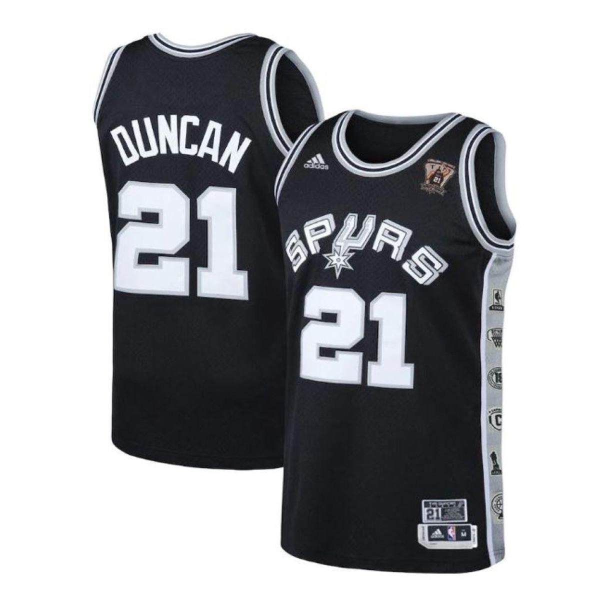 Regata NBA San Antonio Spurs #21 T. Duncan (Comemorativa) - Preto ...