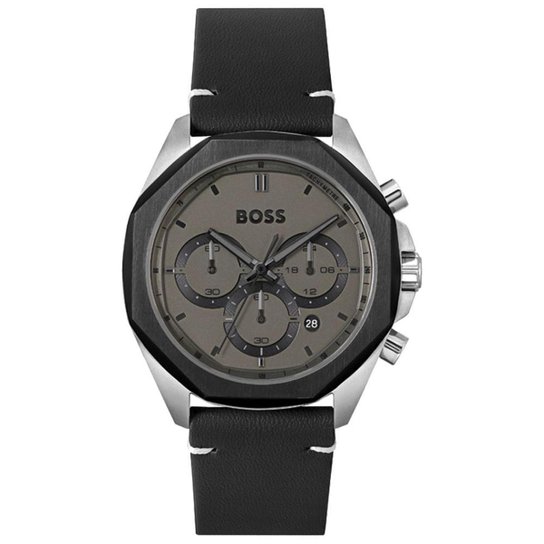 Relógio Boss Masculino Couro Preto 1514014 - Preto | Netshoes
