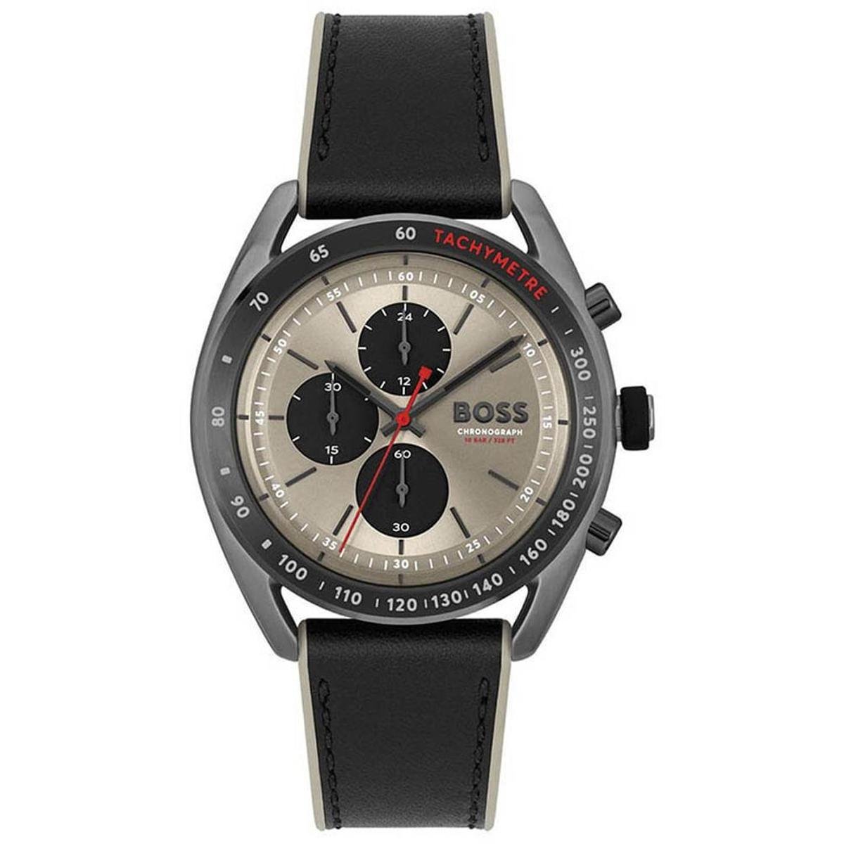 Relógio Boss Masculino Couro Preto e Cinza 1514024 - Preto | Netshoes