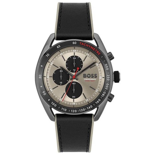 Relógio Boss Masculino Couro Preto e Cinza 1514024 | Netshoes