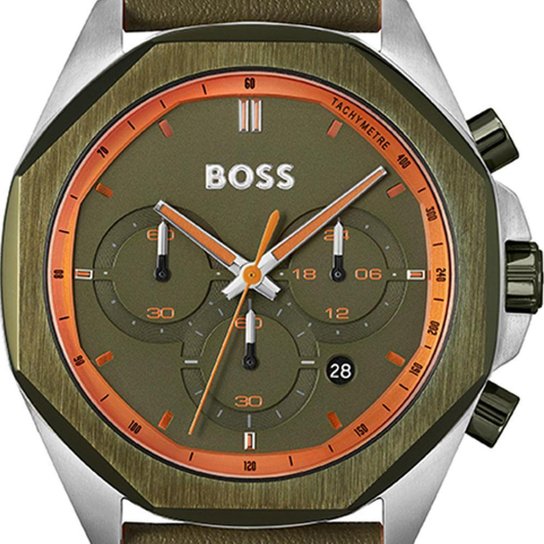 Relógio Boss Masculino Couro Verde 1514018 - Verde | Netshoes