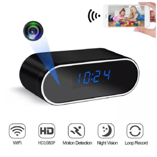 Relógio Câmera Espiã Full Hd Visão Noturna Sensor Movimento Wi-Fi ...