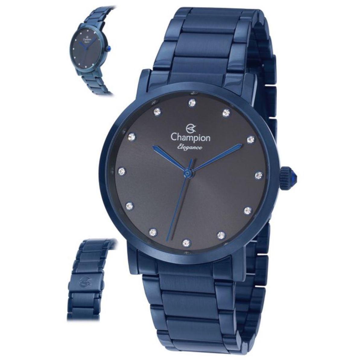 Relógio Champion Feminino Azul Elegance Luxo QTZ - Azul | Netshoes