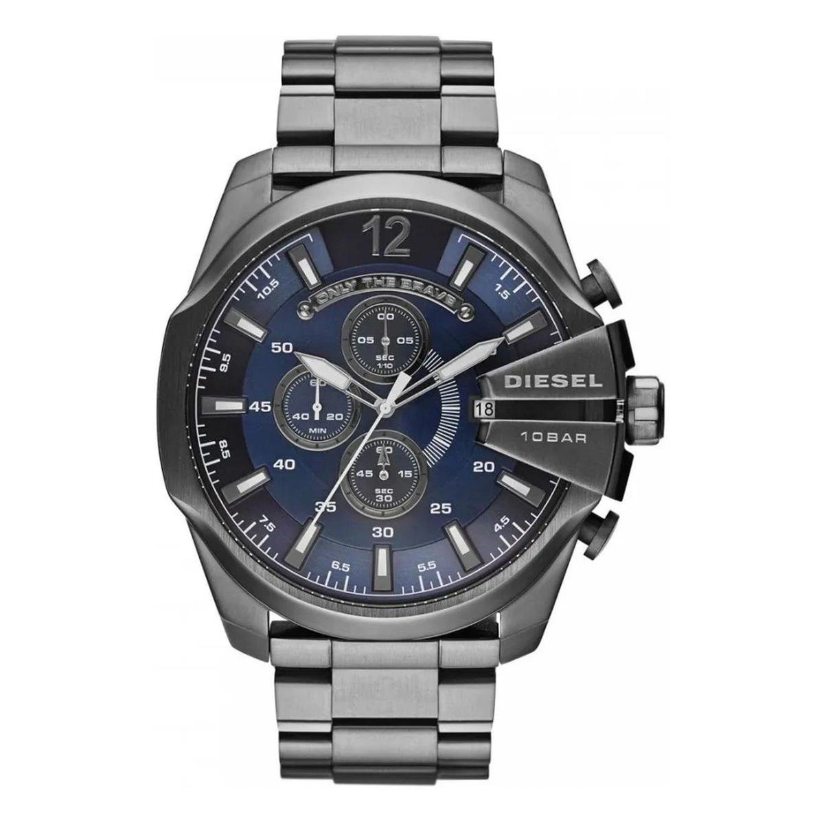 Relógio Diesel Dz4329 Megachief Cinza Azul 52mm - Cinza | Netshoes