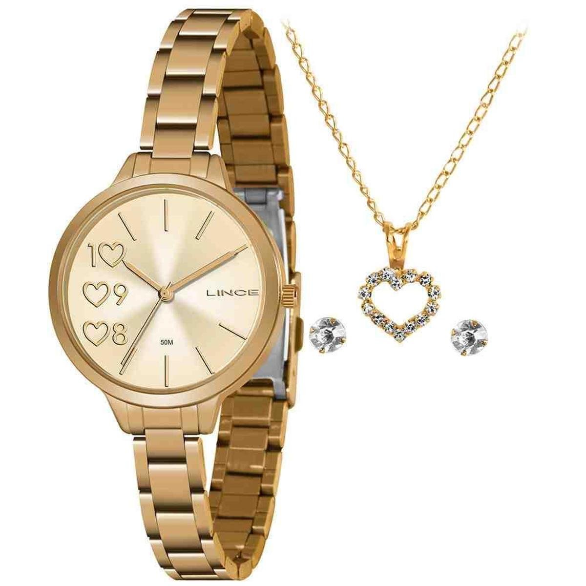 Relógio Dourado Feminino Lince Lrg4698L - Dourado | Netshoes