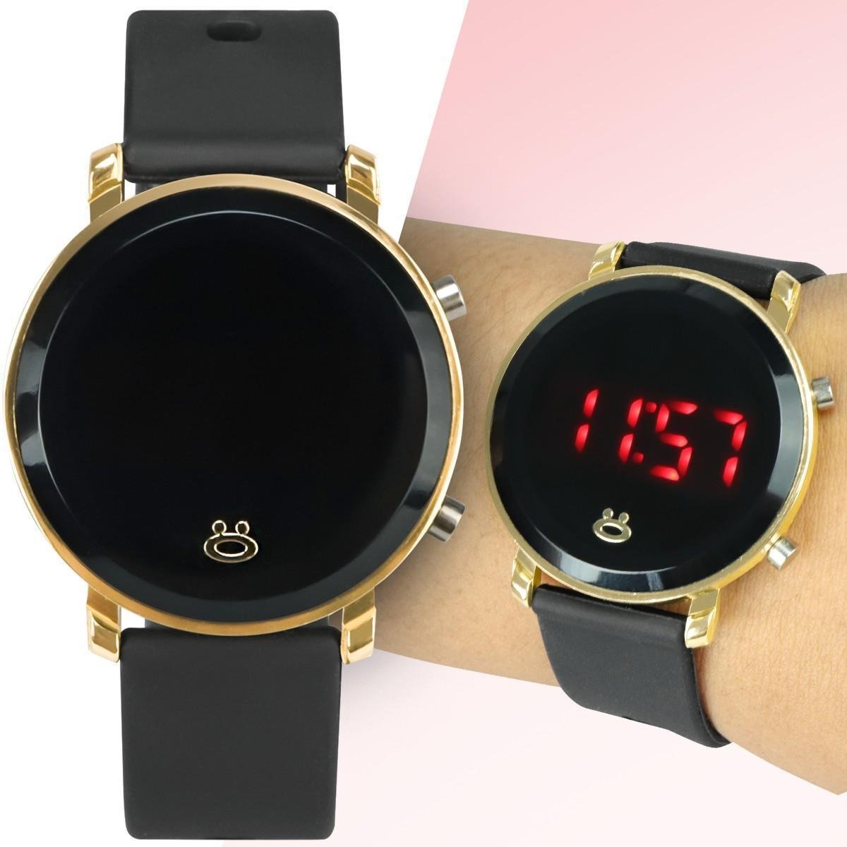 Relogio feminino digital premium silicone casual luxo - Preto | Netshoes