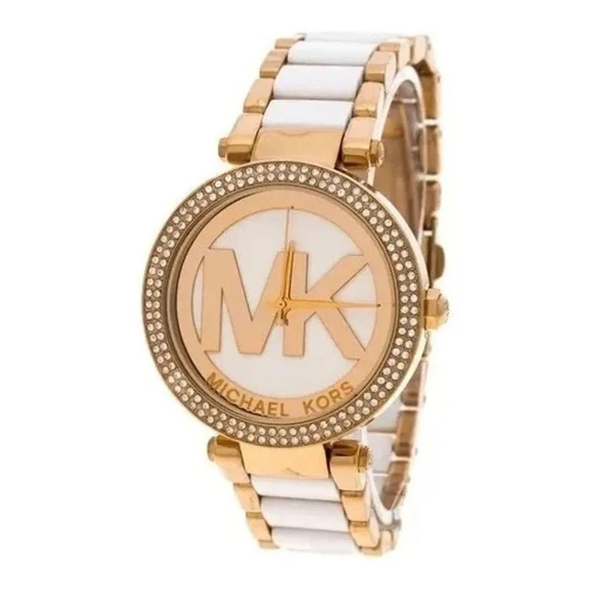 Relógio Feminino Michael Kors Mk6313 Parker Gold Branco - Cinza | Netshoes