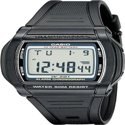 Relógio masculino Casio W201-1AV - Preto | Netshoes