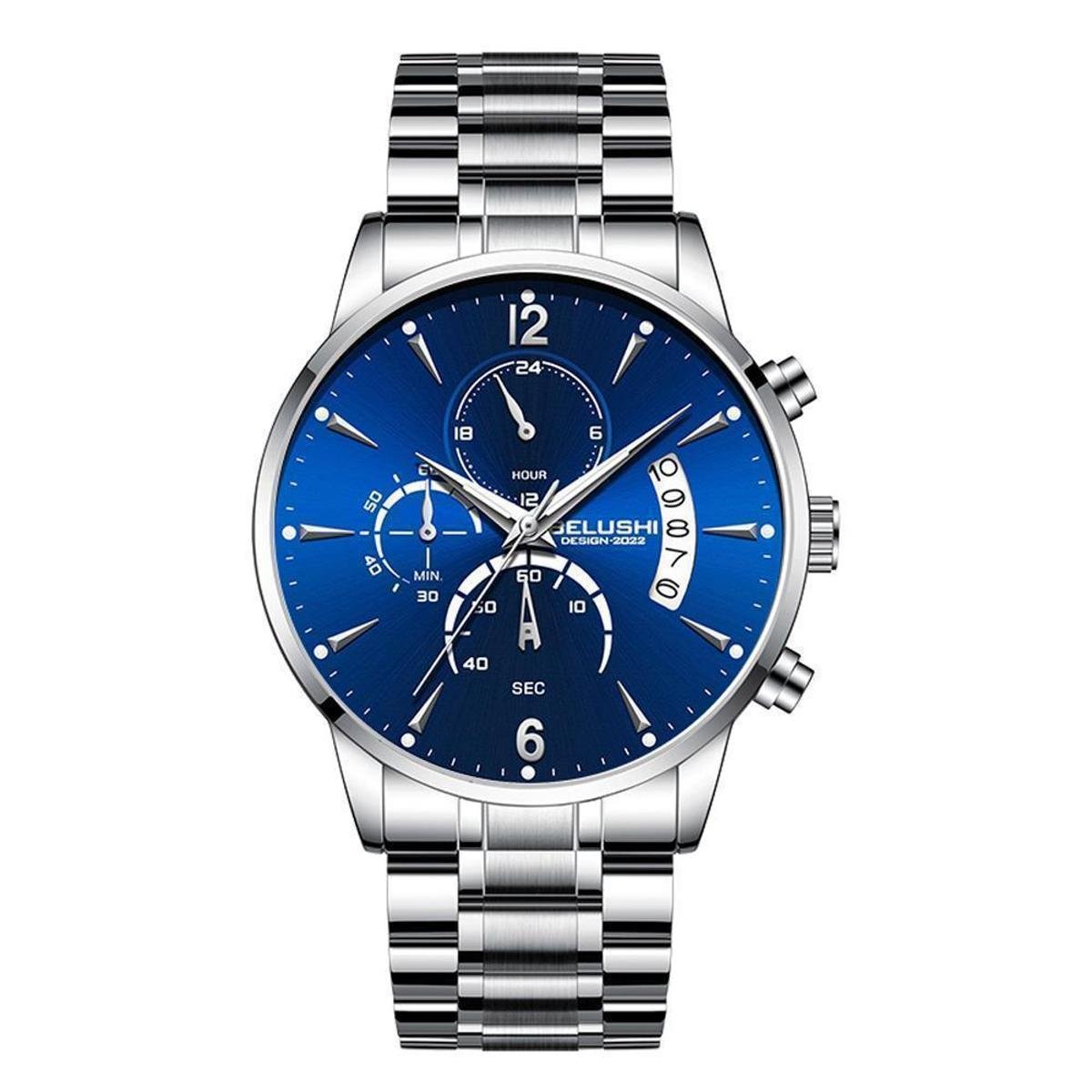 Relógio Masculino de Pulso com Ponteiro Prata Moderno - Preto | Netshoes