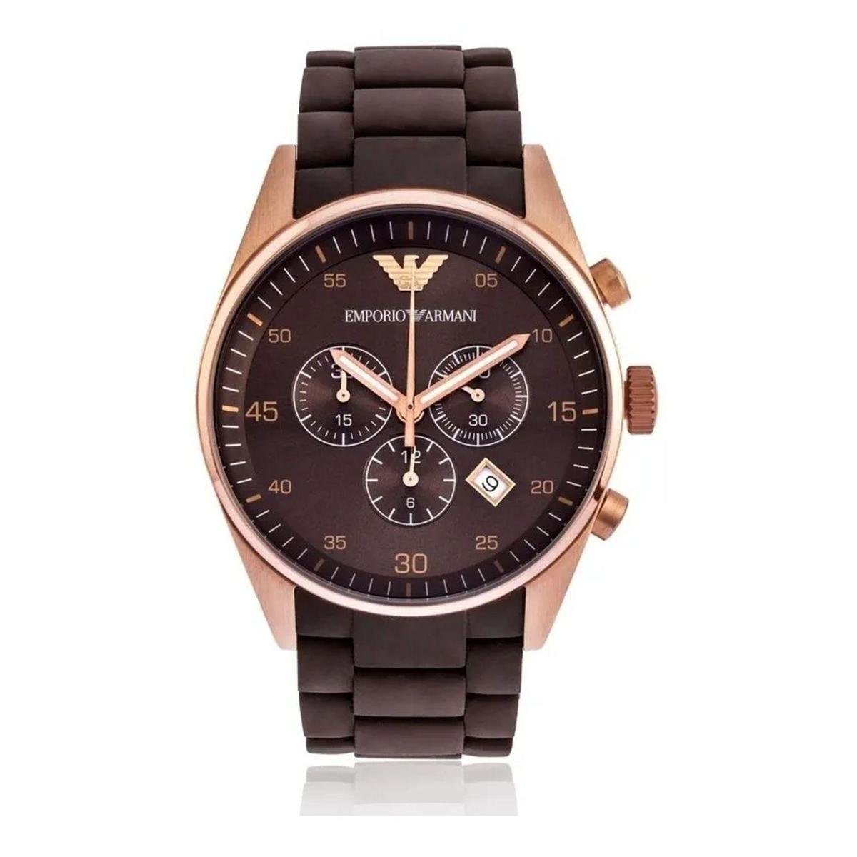 Relógio Masculino Empório Armani Ar5890 Marrom Cronograph - Cinza ...