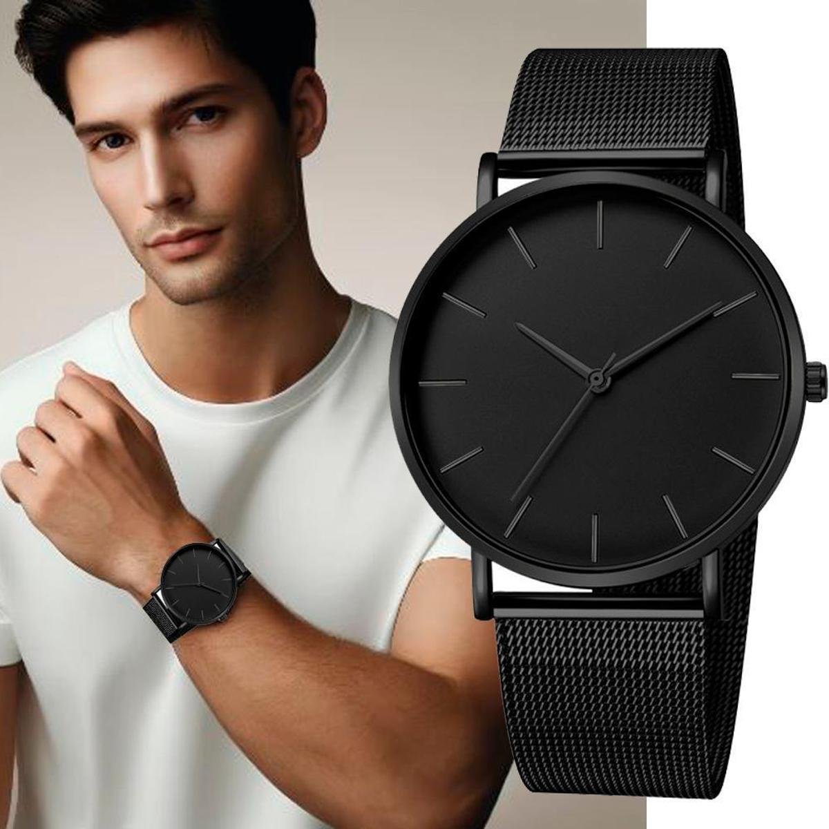 Relógio Masculino Original de Pulso Sofisticado - Preto | Netshoes