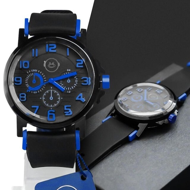 Relógio Masculino personalizado silicone envio 24h original - Preto ...