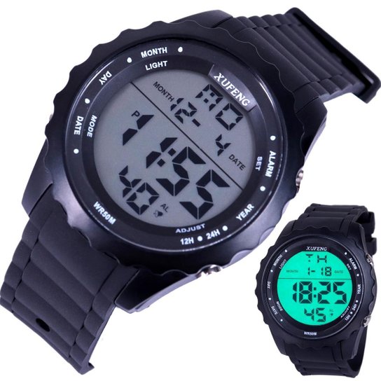 Relógio Masculino Xufeng Esportivo Redondo Pulseira Silicone Sport ...