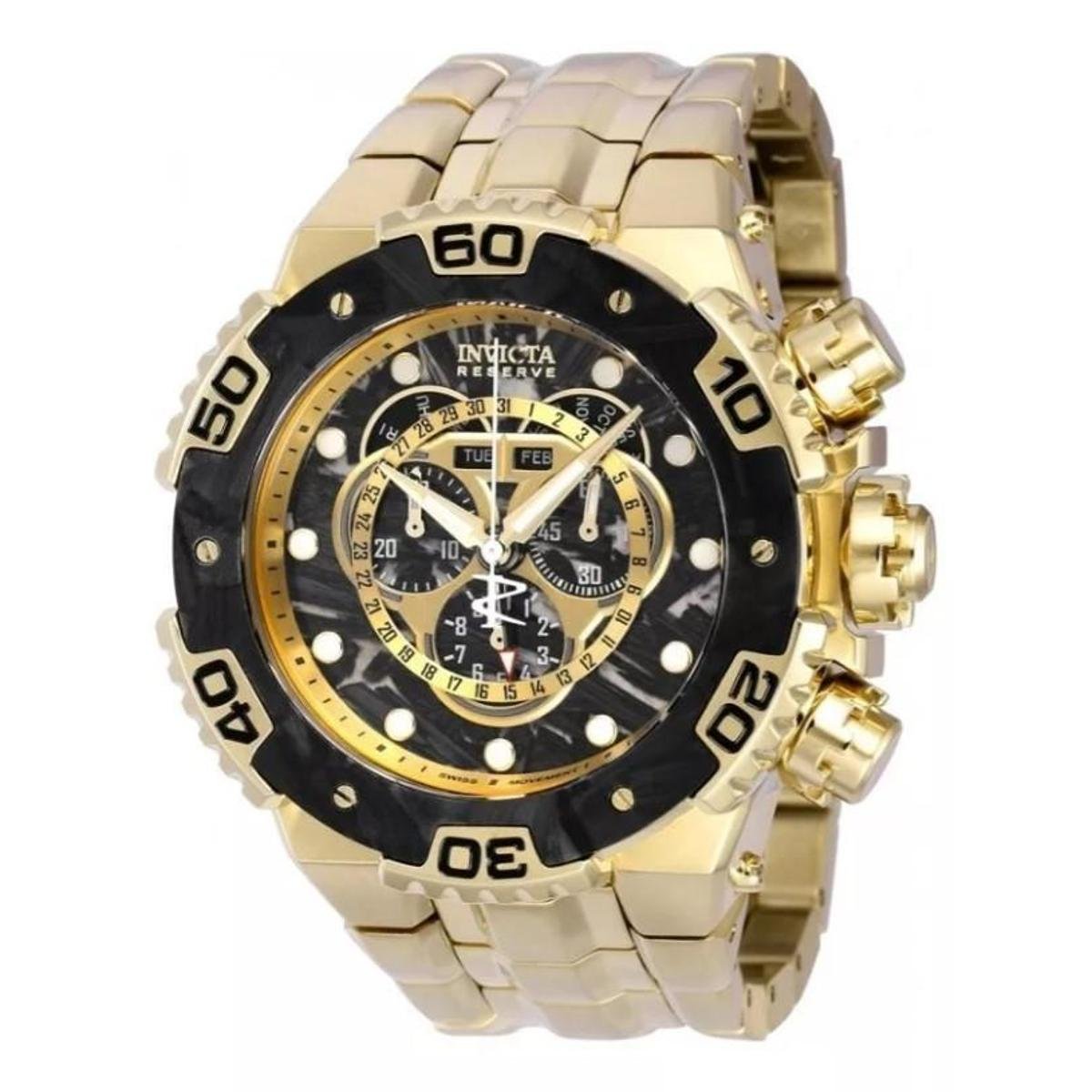 Relogio Masculio Reserve Invicta Carbon Hawk Mostrador De Carbono suiço ...